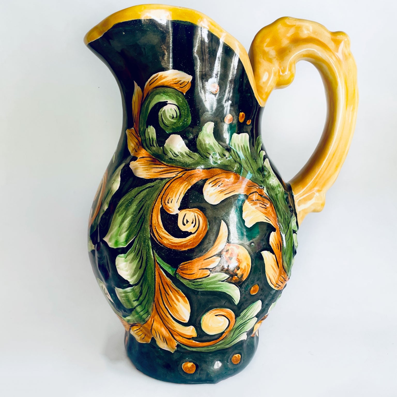 Clay Jaguar Pitcher - Black — Mexico1492