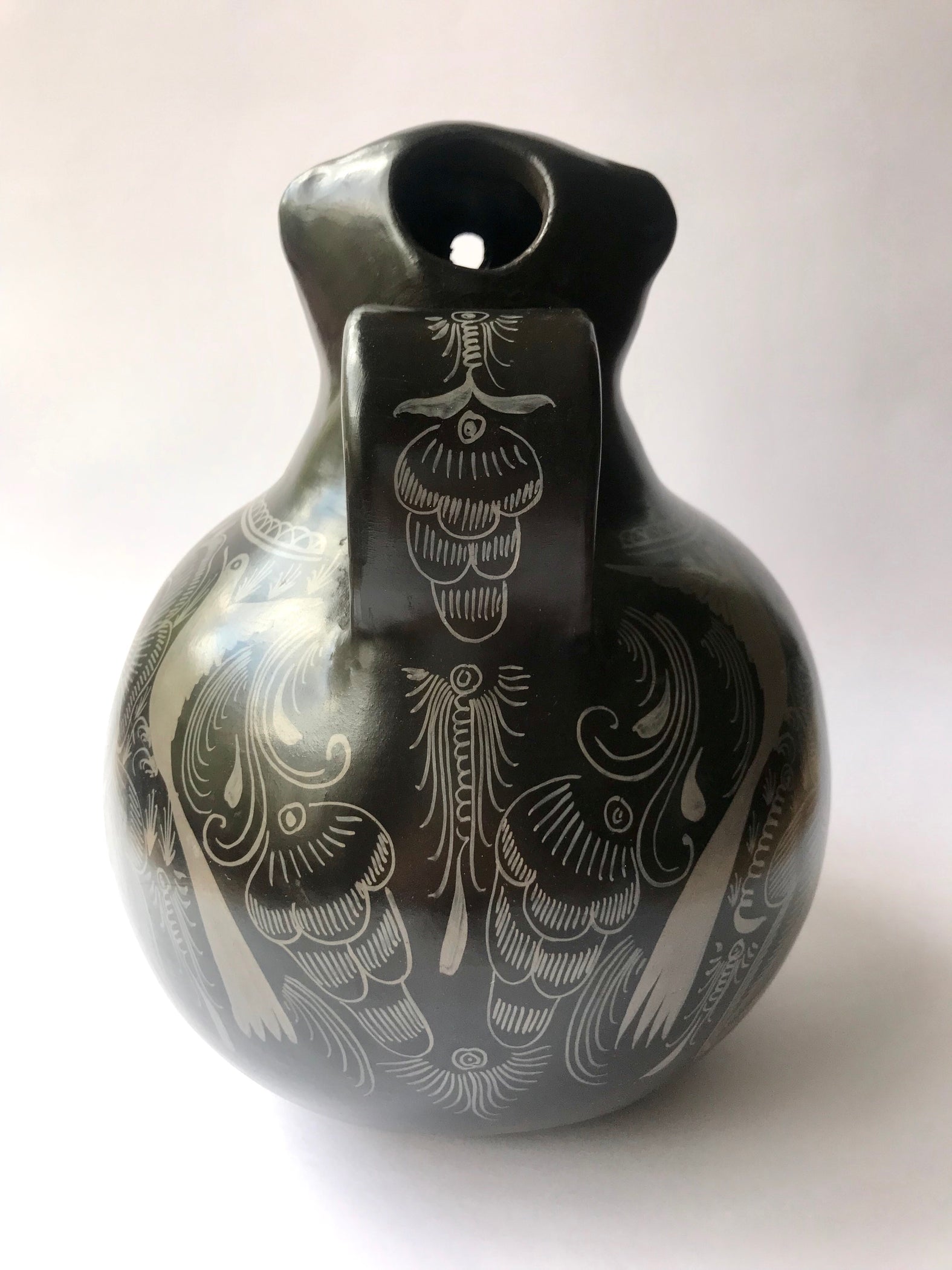 Clay Jaguar Pitcher - Black — Mexico1492